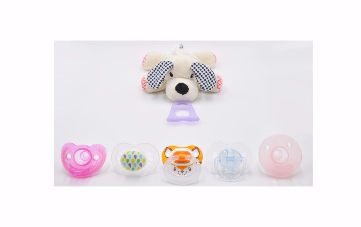 4 In 1 Teething Toy and Detachable Pacifier Holder, Dog