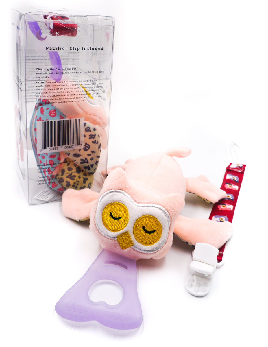 5 In 1 Teething Toy and Detachable Pacifier Holder, Owl